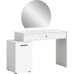Home Affaire Konsolentisch &raquo;Frisierkommode, Frisiertisch, Schminktisch, inklusive Spiegel&laquo; 1 Schubkasten, 1 T&uuml;r, 3 F&auml;cher wei&szlig; B/H/T: 95cm x 137cm x 