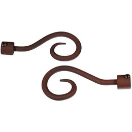 Liedeco Gardinenstangen-Endst&uuml;ck &raquo;Apoll&laquo; f&uuml;r Gardinenstangen &Oslash; 16 mm braun 2 Stk.