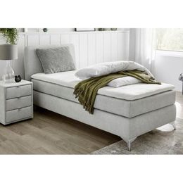 Jockenh&ouml;fer Boxspringbett &raquo;"Elfie" inkl. Topper&laquo; erh&auml;ltlich in den Breiten 90,140 & 180cm und diversen Farbvarianten grau Bezug Bett: Microfaser (100% Polyester);