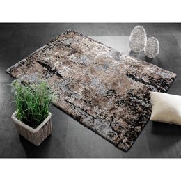 OCI DIE TEPPICHMARKE Teppich &raquo;JUWEL LIRAY, auch als L&auml;ufer und in Rund&laquo; rechteckig 20 mm H&ouml;he Kurzflor, Wohnzimmer, Marmor Optik, Hoch Tief Effekt, 