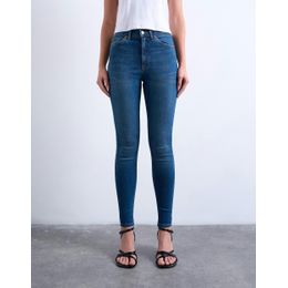 Topshop Damen Skinny-fit-Jeans "TSJAMIE HR SLIM DNM JEANS MB NOOS", blau, Gr. 28, leichte Abriebeffekte, Denim/Jeans, Obermaterial: 93% Baumwolle, 5%