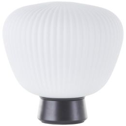 Brilliant Tischleuchte &raquo;Kaizen&laquo; E27 1 Stk. mit geriffeltem Opalglas, &Oslash; 25 cm, E27, matt schwarz/wei&szlig; wei&szlig; 1, &Oslash; 25cm H: 24cm, 1 Stk.