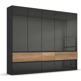 Rauch Dreht&uuml;renschrank &raquo;Winnipeg&laquo; grifflose Front, Schubk&auml;sten m. Griffmulde, auch mit Beleuchtung grau Holzwerkstoff B/H/T: 226cm x 210cm x 56cm, Mit