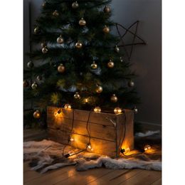 Konstsmide LED-Lichterkette 10 Stk.-flammig LED Biergartenkette, 10 klare Birnen / 20 bernsteinfarbene Dioden schwarz Dioden 10 Stk. Flammen 10 Stk., 