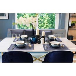 Adam Platzset &raquo;Graphic Ventus&laquo; GOTS organic,zertifiziert durch CERES 0242,Made in Germany blau Obermaterial: 100% Baumwolle B/L: 40cm x 40cm, 2 Stk., Bio-