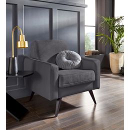 exxpo - sofa fashion Sessel &raquo;Samso, Loungesessel mit tollem Sitzkomfort&laquo; Komfortsitzh&ouml;he 49cm braun Webvelours Premium, B/H/T: 82cm x 87cm x 49cm