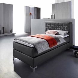 Home Affaire Boxspringbett &raquo;Coos&laquo; mit besonderer Steppung im Kopfteil, 3 Matratzenarten, 2 H&auml;rtegrade schwarz Bezug Topper 100% Polyester;Kunstleder 