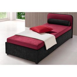 Maintal Polsterbett wahlweise mit Bettkasten rot Liegefl&auml;che L&auml;nge B: 200cm x 90cm, Microvelours, H&ouml;he Liegefl&auml;che: 42,00, Kaltschaummatratze Gewicht bis: 80 