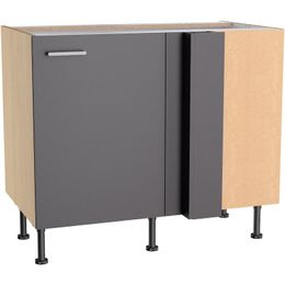 KOCHSTATION Eckunterschrank &raquo;KS-Lucy&laquo; Breite 100 cm, mit 1 T&uuml;r, Soft-Close, h&ouml;henverstellbare F&uuml;&szlig;e Eiche hell, B/H/T: 100cm x 87cm x 58,1cm, T&uuml;ren: 1 