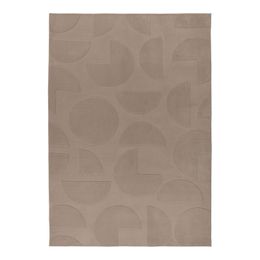 Kayoom Teppich &raquo;Niburi 425&laquo; rechteckig 10 mm H&ouml;he weicher Kurzflor, modern gemustert, Wohnzimmer beige Polyester B : 160cm 1 Stk., 10mm, L: 230cm