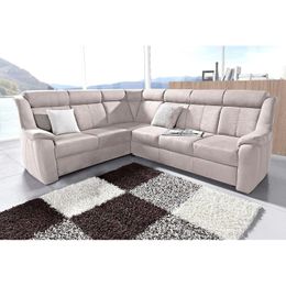 Sit & More sit&more Ecksofa &raquo;Basel L-Form&laquo; wahlweise mit Relaxfunktion beige Altara Nubuck , Luxus-Microfaser (100% Polyester;PRIMABELLE -Microfaser, Luxus-