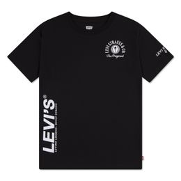 LEVI'S KIDS M&auml;dchen T-Shirt "LVB URBAN PREP TEE", schwarz, Gr. 14, bedruckt, bestickt, Jersey, Obermaterial: 60% Baumwolle, 40% Polyester, Shirts,