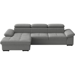 Sit & More sit&more Ecksofa &raquo;Viola, L-Form, B: 260 cm&laquo; optional Schlaffunktion,inkl Armteil- & Kopfteilverstellung grau 100% Polyester B/H/T: 260cm x 73cm x 