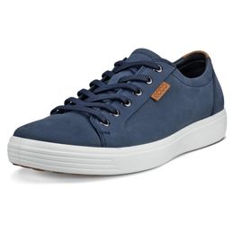 Ecco Herren Sneaker "Ecco Soft 7M", Gr. 41, blau, Nubukleder, Schuhe, Freizeitschuh, Halbschuh, Schn&uuml;rschuh mit Ecco Markenlabel