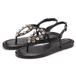 Lascana Damen Sandale "Zehentrenner, Sandalette, Sommerschuh, offener Schuh", Gr. 40, blau, Obermaterial: 100% Lederimitat. Decksohle: 100%