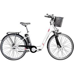 Z&uuml;ndapp Z&uuml;ndapp Unisex &raquo;Z517&laquo; 7 Gang Nabenschaltung Frontmotor 250 W E Bike Damenfahrrad 28 Zoll 155 - 190 cm mit 7 Gang Nabenschaltung wei&szlig; 48cm, 28 Zoll (