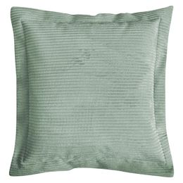 MAGMA Dekokissen &raquo;SHARA Flatterkissen&laquo; in trendigem Cord-Stoff und elegantem Stehsaum gr&uuml;n Faserb&auml;llchen (Polyester), Polyester B/L: 70cm x 70cm, 1 Stk.
