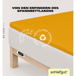 Schlafgut Spannbettlaken &raquo;EASY Jersey Elasthan Topper&laquo; MADE IN GREEN by OEKO-TEX gelb Jersey, Obermaterial: 95% Baumwolle, 5% Elasthan 1 Stk., Jersey, 90-