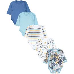 TUPTAM Jungen Langarmwickelbody "Wickelbody Baby Langarm Wickelbody im 5er Set", Gr. 74, orange, Obermaterial: 100% Baumwolle CO., Bodys