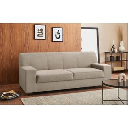 DOMO collection 2-Sitzer &raquo;Ledas kubisch und komfortabel, flache Armlehnen, eleganter Fu&szlig;,&laquo; in vielen Farben erh&auml;ltlich beige B/H/T: 210cm x 83cm x 
