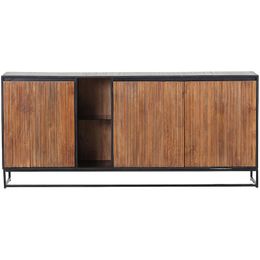 GUTMANN FACTORY Sideboard braun Holz teilmassiv B/H/T: 170cm x 75cm x 40cm, Mango, 3 Stk.