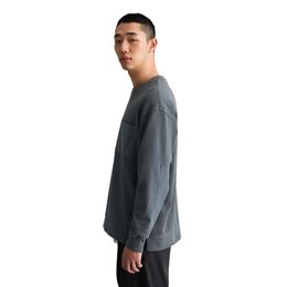 Marc O'Polo Herren Langarmshirt "mit kontrastierenden Web-Details", grau, Basic, Gr. XL, MARC O'POLO DENIM, unifarben, Obermaterial: 100% Baumwolle, Shirts