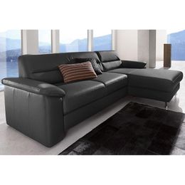 Sit & More sit&more Ecksofa &raquo;Top Ascara L-Form&laquo; inklusive Boxspring/Federkern-Polsterung, komfortablem Federkern schwarz NaturLeder;Luxus-Microfaser (100% 