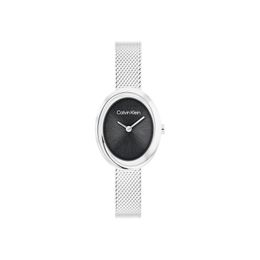 Calvin Klein Damen Quarzuhr &raquo;TWISTED BEZEL&laquo; Armbanduhr, Damenuhr, Edelstahlarmband, analog silber Einheitsgr&ouml;&szlig;e