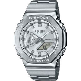 Casio G-Shock Herren Casio G-SHOCK Chronograph Quarzuhr Armbanduhr,Herren,digital,bis 20bar wasserd.,Edelstahlarmband silber Einheitsgr&ouml;&szlig;e