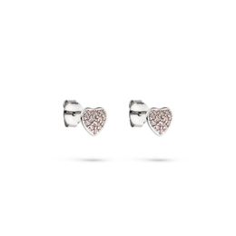 s.Oliver Damen s.Oliver Paar Ohrstecker &raquo;Heart, Herz&laquo; mit Zirkonia (synth.) rosa Silber 925 (Sterlingsilber)