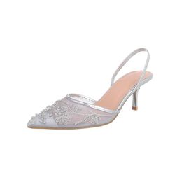 Ital-Design High Heel in Silber und Grau | Gr.: 36