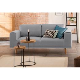 Home Affaire 2-Sitzer &raquo;Lasse&laquo; im scandinavischem Stil mit Holzf&uuml;&szlig;en grau Filzoptik (100% Polyester);Luxus-Microfaser (100% Polyester);Struktur fein( 