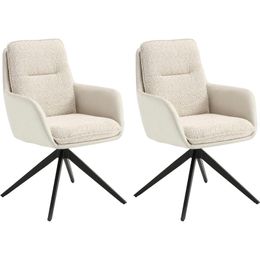 Home Affaire Esszimmerstuhl &raquo;Barcelona&laquo; (Set) 2 Stk.verschiedene Gestelle in Holz oder Metall beige Metall B/H/T: 92cm x 59cm, 2 Stk., 2er Set