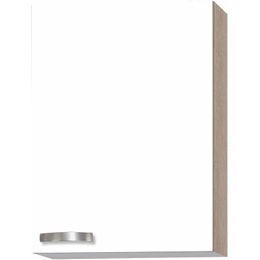 Optifit H&auml;ngeschrank &raquo;Faro&laquo;, mit Metallgriff, Breite 60 cm wei&szlig; akaziefarben, B/H/T: 60cm x 89,6cm x 34,6cm, T&uuml;ren: 1 Stk.