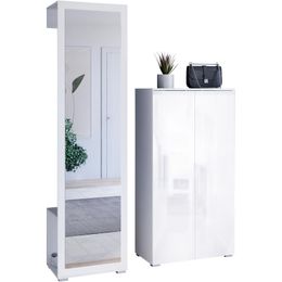 OTTO home Garderoben-Set &raquo;PARIS/ TOKYO&laquo; Komplett-Set, 2 Stk. tlg. wei&szlig; B/H/T: 130cmcm x 190cmcm x 35cmcm