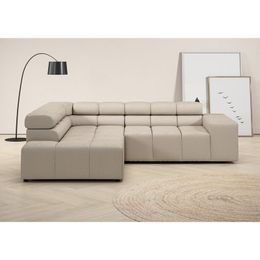 Home Affaire Ecksofa &raquo;Ancona, Ecksofa, incl. Kopfteilverstellung, Breite 249 cm, L-Form&laquo; wahlweise motorische Sitztiefenverstellung, B/T(H: 249/215/70