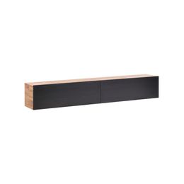 Beliani TV-Schrank GLADSTONE in Schwarz/Braun - (W) 180 x (H) 30 x (L) 32 cm | Gr.: onesize