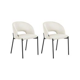 Beliani 2er-Set Esszimmerstuhl PENNY in Beige/Schwarz | Gr.: onesize