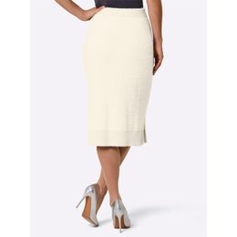 Damen Strickrockecru, Gr. 20, CREATION L PREMIUM, unifarben, 58% Polyamid, 25% Lyocell, 16% Polyester, 1% metallisierte Fasern, R&ouml;cke