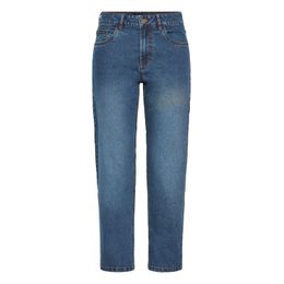 oxmo Damen Mom-Jeans "Mom-Jeans OXHelle", blau, Gr. 32, Obermaterial: 68% Baumwolle CO. 27% Polyester PES. 3% Viskose CV. 2% Elasthan EL., Jeans