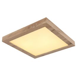 Globo LIGHTING LED Deckenleuchte &raquo;XAVVI&laquo; LED-Modul 1 Stk. Warmwei&szlig; Deckenlampe/holzoptik/quadratisch/3000K/Wohnzimmer/Schlafzimmer 1 Stk.