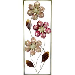 I.GE.A. Wanddekoobjekt &raquo;Blumen&laquo; rosa Metall B/H/T: 28cm x 73cm x 5,5cm