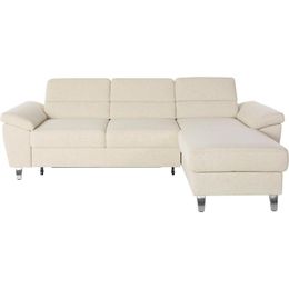 Sit & More sit&more Ecksofa &raquo;Sorano L-Form&laquo; wahlweise mit Schlaffunktion und Bettkasten beige B/H/T: 250cm x 88cm x 161cm, Struktur fein, Recamiere rechts,mit 