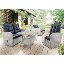 Destiny Gartenlounge-Set &raquo;MERANO&laquo; 1x 2er Sofa, 2x Sessel, 1x Tisch, inkl. Auflagen, 11 Stk. tlg. wei&szlig; Obermaterial: 100% Polyester. F&uuml;llung: 100% Polyurethan 
