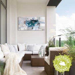 Artland Wandbild &raquo;Abstrakte blaue Kreise&laquo; Gegenstandslos 1 Stk. tlg. als Alubild, Leinwandbild, Poster in verschied. Gr&ouml;&szlig;en blau B/H/T: 60cm x 30cm, Alu-