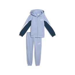 Puma M&auml;dchen Jogginganzug "Essentials Colourblocked Trainingsanzug mit Kapuze Kinder", blau, Gr. 110, Obermaterial: 34% Polyester, 66% Baumwolle.