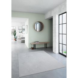 PRIMAflor-Ideen in Textil Teppich &raquo;MELLOW, Made in Belgium&laquo; rechteckig 19 mm H&ouml;he Uni Farben, weicher Flor, waschbar grau Polyester B : 160cm 1 Stk., 