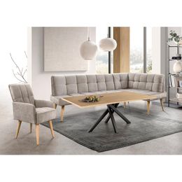 exxpo - sofa fashion Eckbank &raquo;Latte&laquo; moderne Sitz- und R&uuml;ckensteppung, bequem und elegant, hoher Holzfu&szlig; 100% PES B/H/T: 234cm x 95cm x 156cm, 