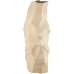 Gilde Tischvase &raquo;Vase Kegel Olbia beige H. 38,5 cm&laquo; beige Porzellan B/H/T: 21,5cm x 38,5cm x 14,5cm