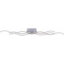 JUST LIGHT Deckenleuchte &raquo;WELLA&laquo; LED-Board 1 Stk. Warmwei&szlig; inklusive festverbautem LEDLeuchtmittel silber 1, H: 8cm, 1 Stk.